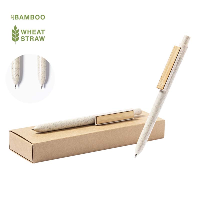 Wheat straw pen set | Eco gift - Greengiving.eu